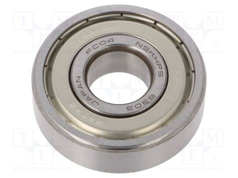 6303 ZZ CM NSK NSK - ベアリング: ボール | Ø内径。: 17mm; Ø外径: 47mm; W: 14mm; ベアリング ...