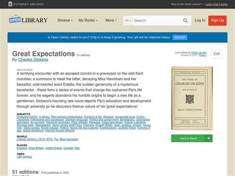 Open Library Great Expectations Ebook For 9th 10th Grade Lesson Planet