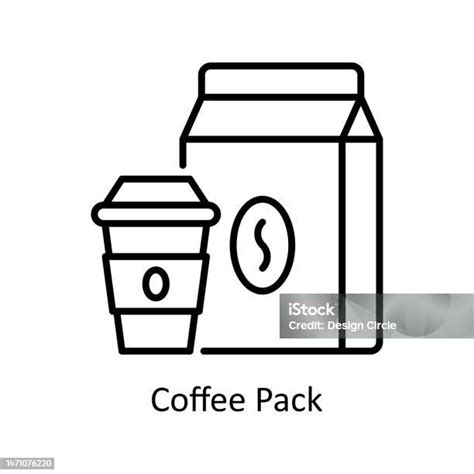Illustration De Conception De Licône Coffee Pack Vector Outline Design