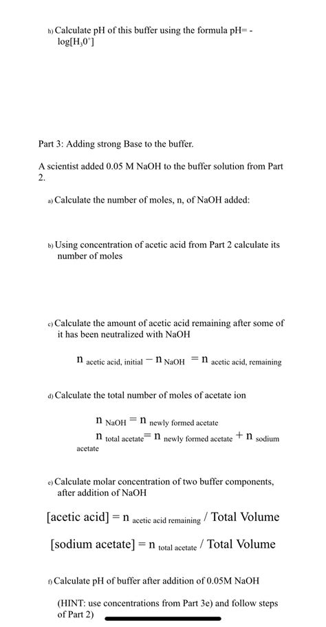 Solved Part 2 Making Buffer Solution A Scientist Is Going