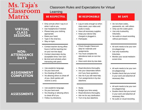 Classroom Matrix Template At William Lawrence Blog