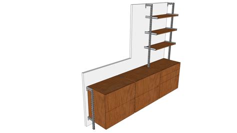 Iss Designs Modular Shelving 95w Wall Unit System 2 Filedrawer