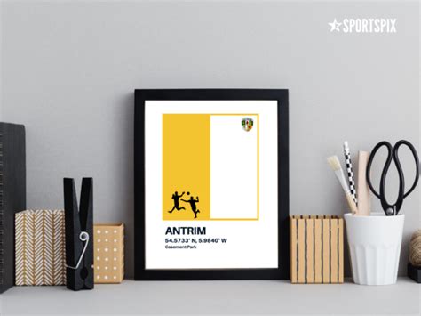 Antrim Gaa Print Crest Sportpix Gaa Framed Prints Football