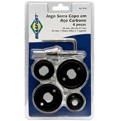 Kit De Serras Copo De Aço Cromado 32 A 54mm Com 6 Peças 8735 Brasfort P9850070
