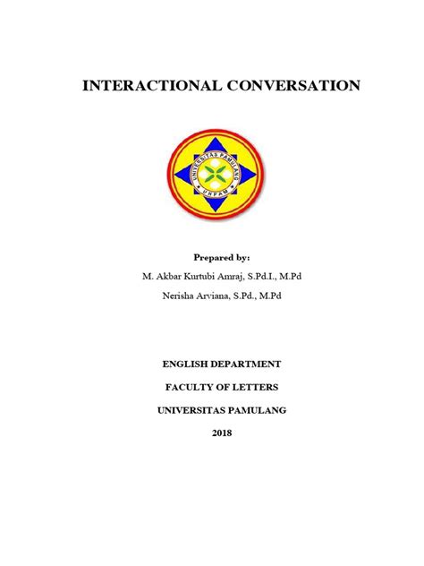 Modul Interactional Conversation Pdf Plural Noun