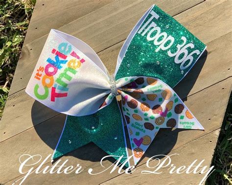 Girl Scout Cheer Bow Custom Personalized Girl Scout Cookie Etsy