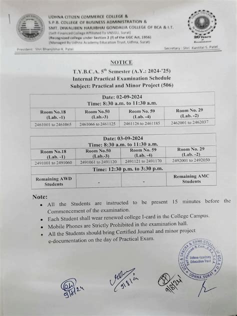 tybca sem 5 practical exam schedule pdf