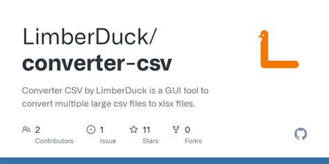 GitHub LimberDuck Converter Csv Converter CSV By LimberDuck Is A GUI Tool To Convert Multiple
