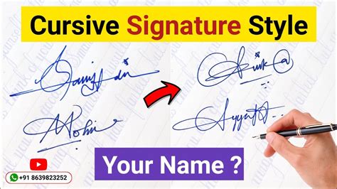 How To Write Your Signature In Cursive Easy Tutorial Youtube