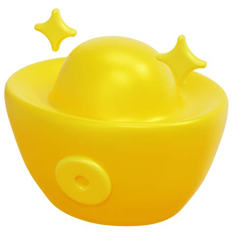 Gold D Render Icon Illustration PNG