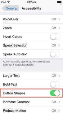 How To Enable Button Shapes In IOS IOS Tips And Tricks