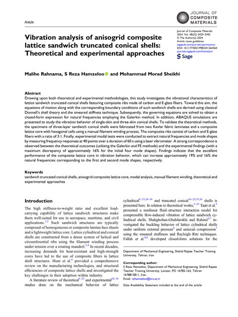 Vibration Analysis Of Anisogrid Composite Lattice Sandwich Truncated Conical Shells Theoretical