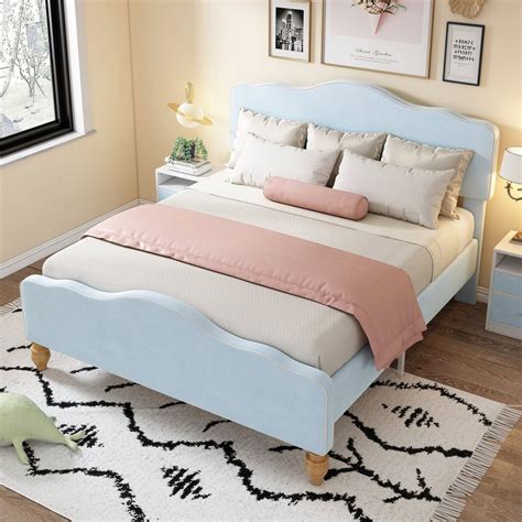 Celya Polsterbett Doppelbett Mit Holz Lattenroste Samt 140x200 Cm