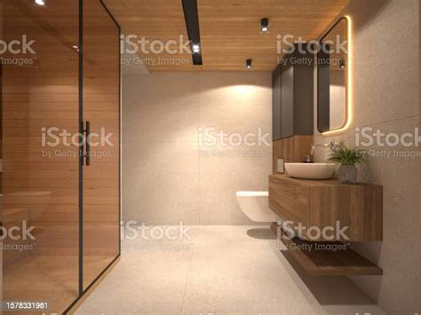 인테리어 디자인 건축학 욕실과 홈 스파의 컴퓨터 생성 이미지 건축 시각화 3d 렌더링 화장실 건축물에 대한 스톡 사진 및 기타 이미지 Istock