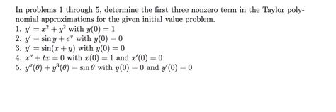 solved in problems 1 through 5 determine the first three