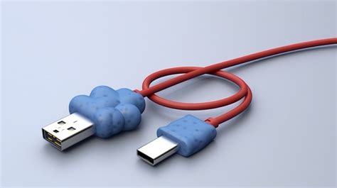 D Rendering Cloud Storage Connected To Usb Cable On White Background Data Backup Cloud