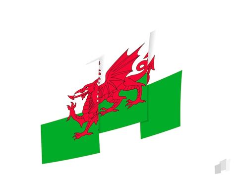 Premium Vector Wales Flag In An Abstract Ripped Design Modern Design