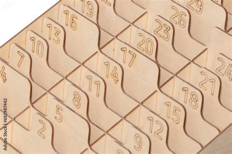 Numbered Sections Figures Storage Objects Parts Made Osb Material Signs Symbols Close Up Detail