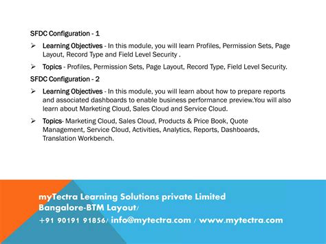 Crm Salesforce Training From Mytectra In Bangalore Ppt