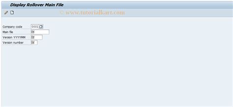 FNL3 SAP Tcode Rollover Display Main File Structure