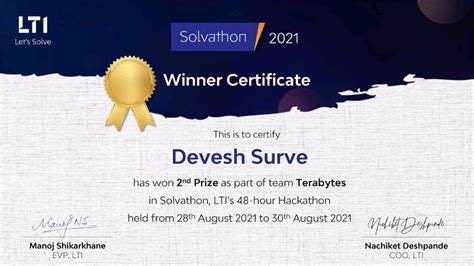 Devesh Surve On Linkedin Coding Hackathon Solvathon Lti Ai 18