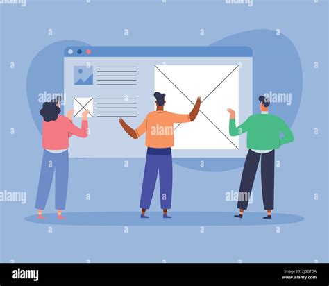 Three Ui And Ux Designers Characters Stock Vector Image And Art Alamy