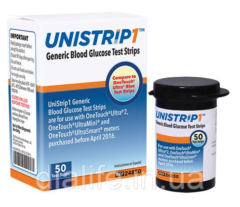 Тест-полоски Юнистрип (UniStrip), аналог оригинальных полосок OneTouch ...