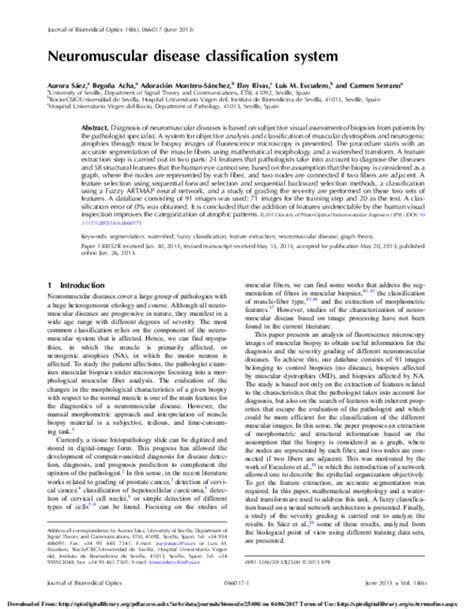 Pdf Neuromuscular Disease Classification System
