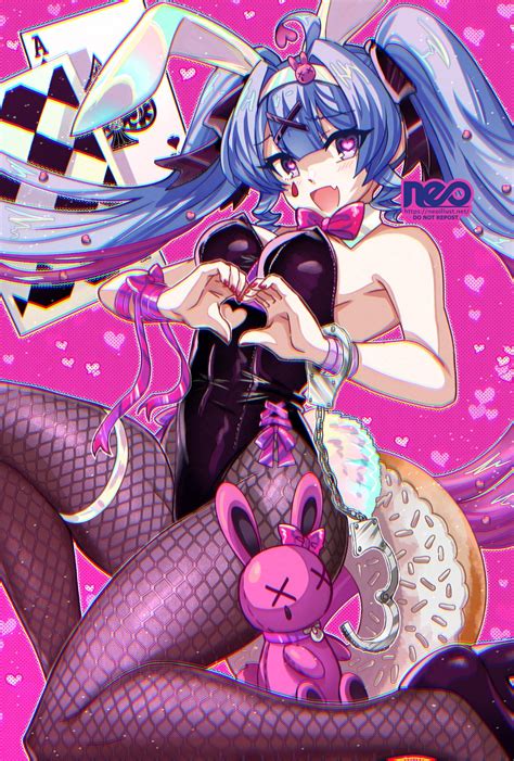 Rule 34 Ahoge Big Breasts Blue Hair Bunny Ears Bunny Girl Bunny Tail