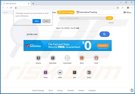 Tracker Package Browser Hijacker Simple Removal Instructions Search