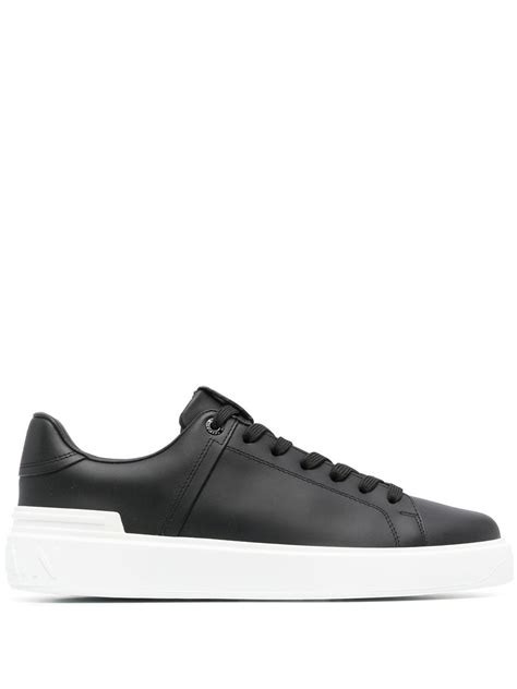 Balmain B Court Low Top Sneakers In Black Modesens