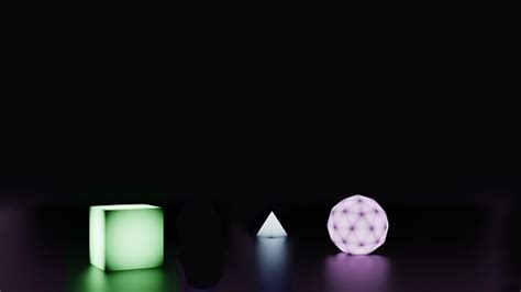 검은 방 나이트 클럽 인테리어 사실적인 3d 그림에 네온 기하학적 인물 Led 빛 기하학적 모양 형광 큐브 공 삼각형미니멀 한