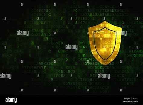 Privacy Concept Shield On Digital Background Stock Photo Alamy