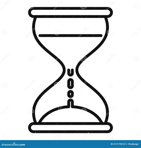 Hourglass Duration Timer Icon Outline Vector Event Overtime Stock