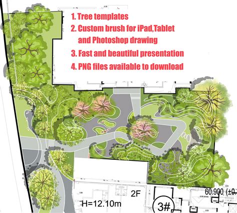 Tree Plan View PNG Landscape Tree Plan Landscape Design Templates Custom Brush Tree Plan