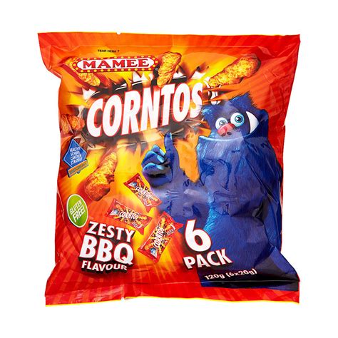 Mamee Corntos Zesty Bbq 6pk 120g The Reject Shop