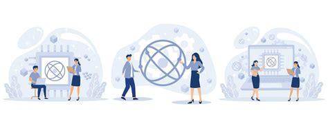 Quantum Computing Concept Optical Technology Photonics Research Tiny People Engineers And