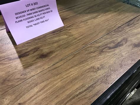 Designer Vp W907 Commercial Beveled 7mm Dark Maple Vinyl Plank Flooring