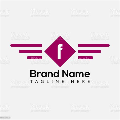 Logo De Laile Sur Le Modèle De La Lettre F Wing On F Letter Modèle De