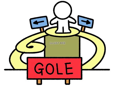 無料イラスト 遠回りと近道の選択を迫られる棒人間