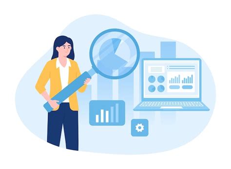 Premium Vector Person Analyzing Growth Graph Concept Flat Illustration