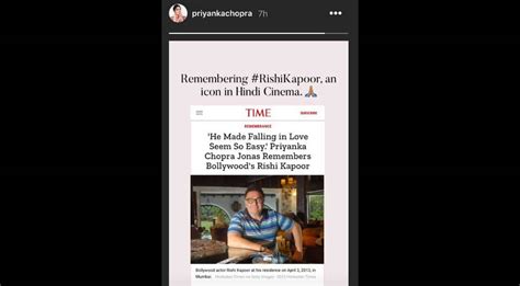Priyanka Chopra Writes A Heartfelt Tribute For Rishi Kapoor In Time