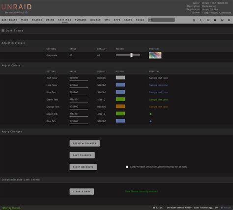 Plugin Dark Theme Now Highly Configurable Plugin Support Unraid
