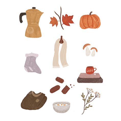 미적 가을 세트 저널 스티커 스티커 저널 스티커 저널 세트 상표 Png 일러스트 및 Psd 이미지 무료 다운로드 Pngtree