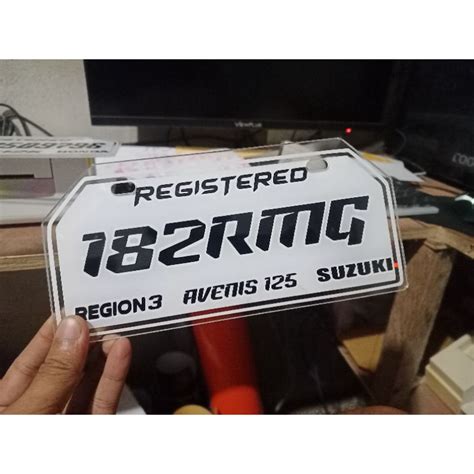 Motorcycle Temporary Plate Number Acrylic Shopee Philippines