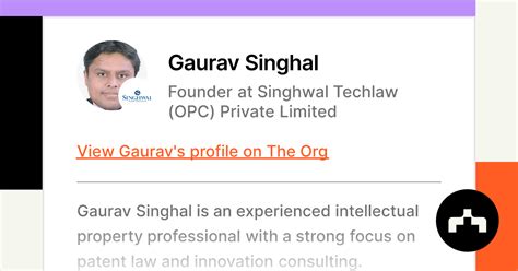 Gaurav Singhal Founder At Singhwal Techlaw Opc Private Limited The Org
