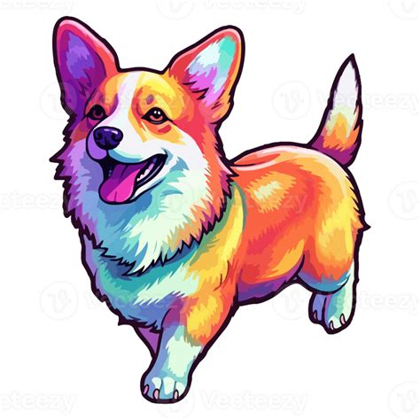 Colorful Pembroke Welsh Corgi Dog Pembroke Welsh Corgi Portrait Dog