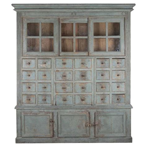 Large Antique French Pine Apothecary Cabinet Early 20th Century For