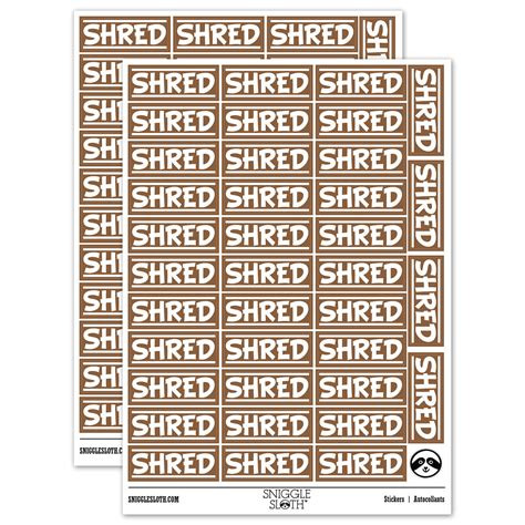 Shred Border Top Bottom Sticker Set Brown Gloss Finish Small