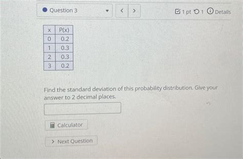 Solved Find The Standard Deviation Of This Probability Chegg
